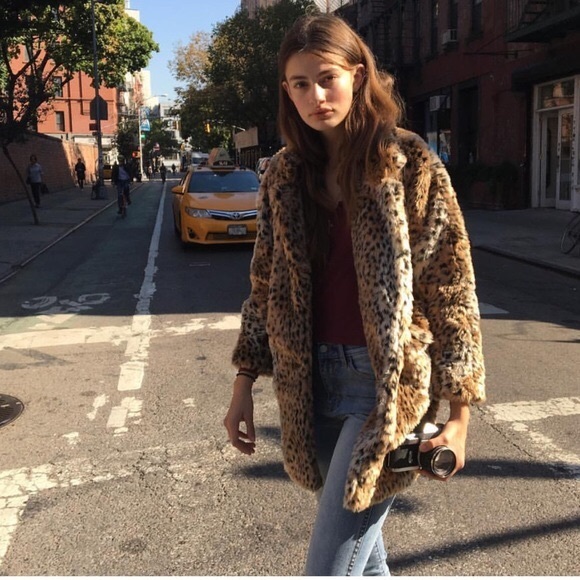 Brandy Melville | Jackets & Coats | Brandy Melville Leopard Print Mica ...
